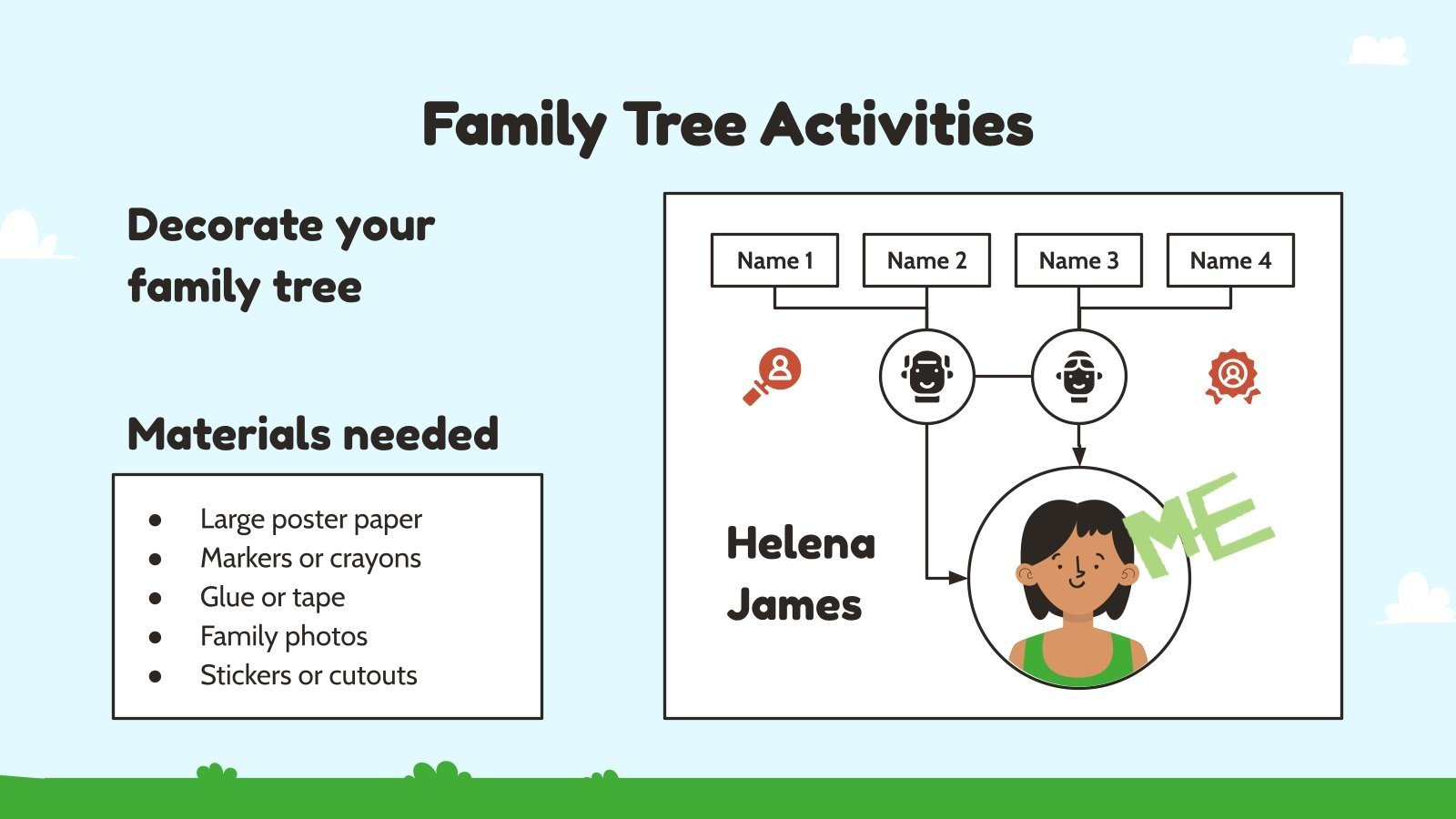 Family Tree Activities for Elementary Infographics