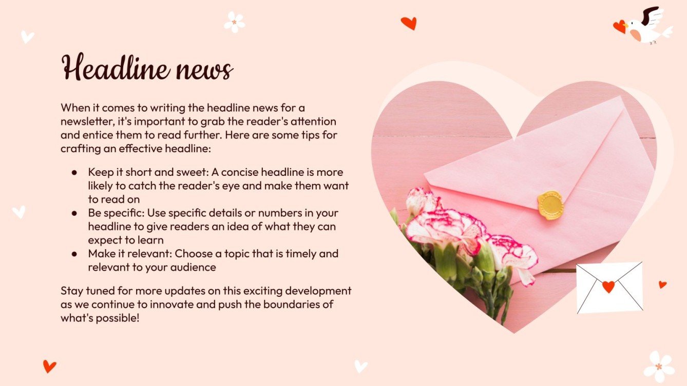 Love Messages for Valentine's Day Newsletter Presentation