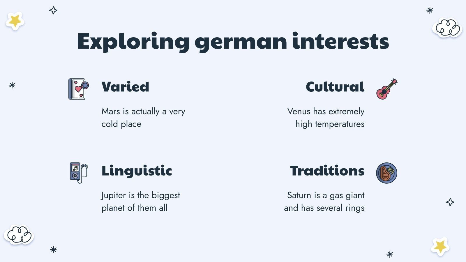 Hobbies, Interests, and Leisure Activities - German