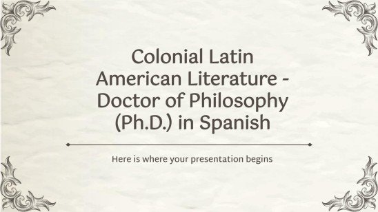 Colonial Latin American Literature - Doctor in Spanish