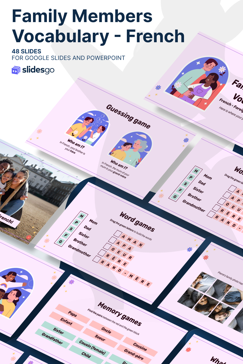 Family Members Vocabulary - French - Pre-K