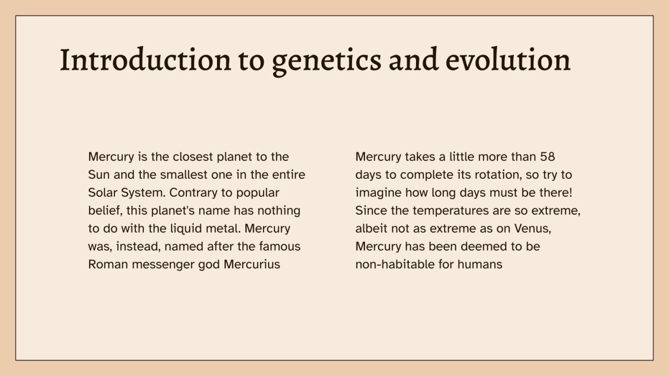 Genetics and Evolution - Science - 11th Grade