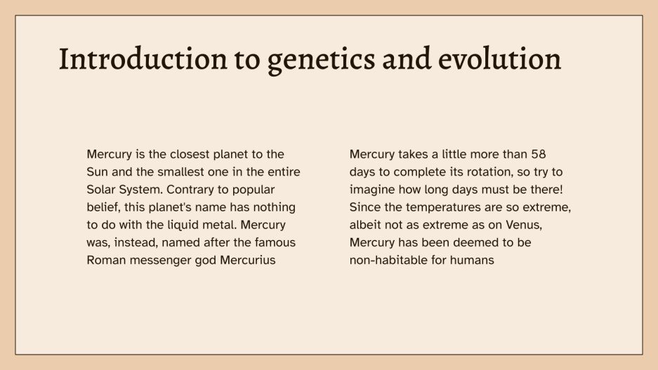 Genetics and Evolution - Science - 11th Grade