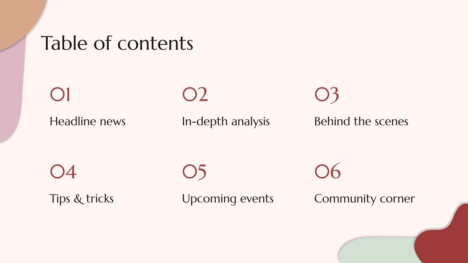 Presentación Newsletter estilo Papercut de formas orgánicas