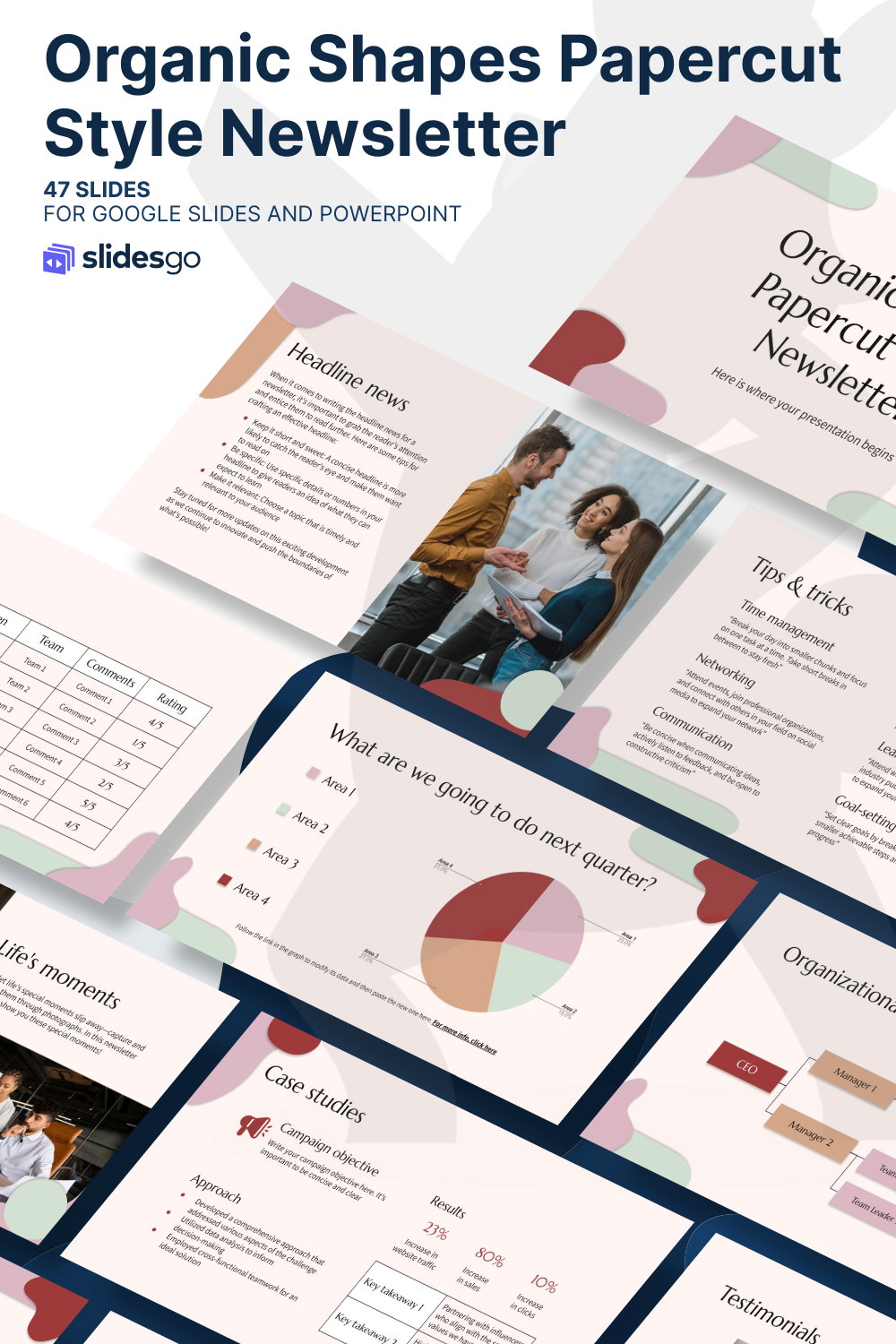 Organic Shapes Papercut Style Newsletter Presentation