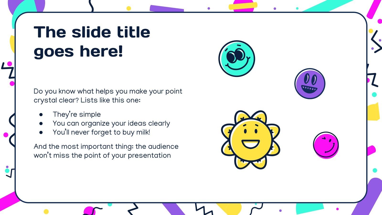 Neon Colors with Emojis Slides