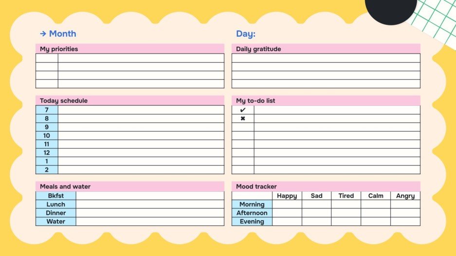 Sticky Notes Personal Organizer Template
