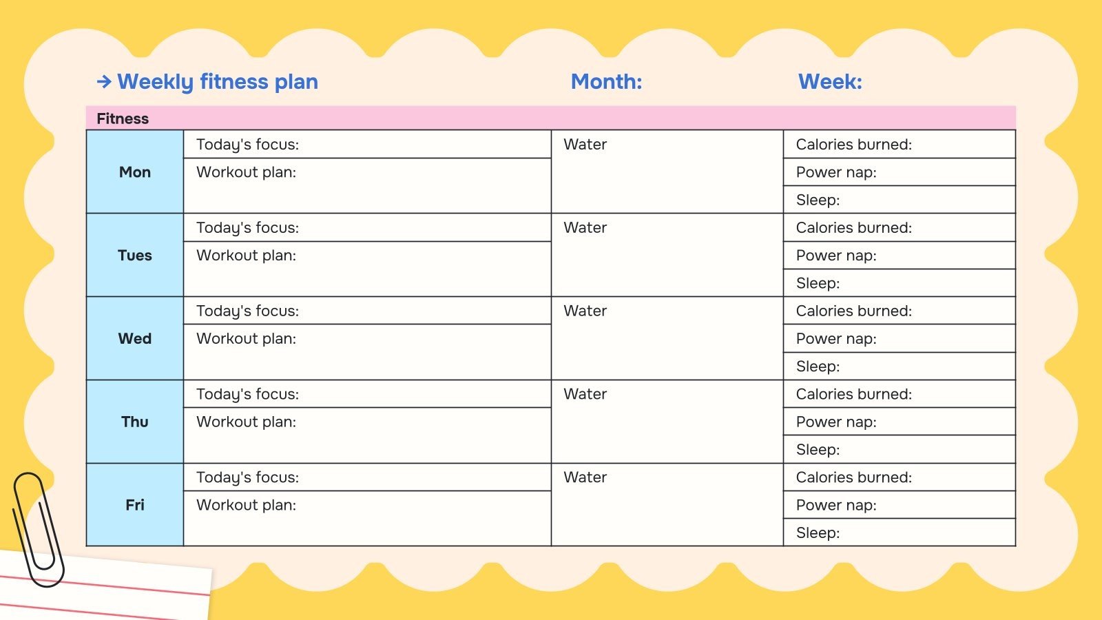 Sticky Notes Personal Organizer Template