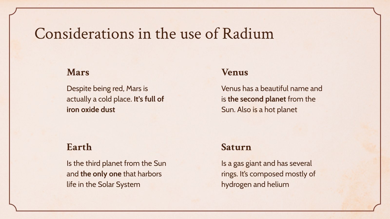 All About Chemical Element Radium Presentation