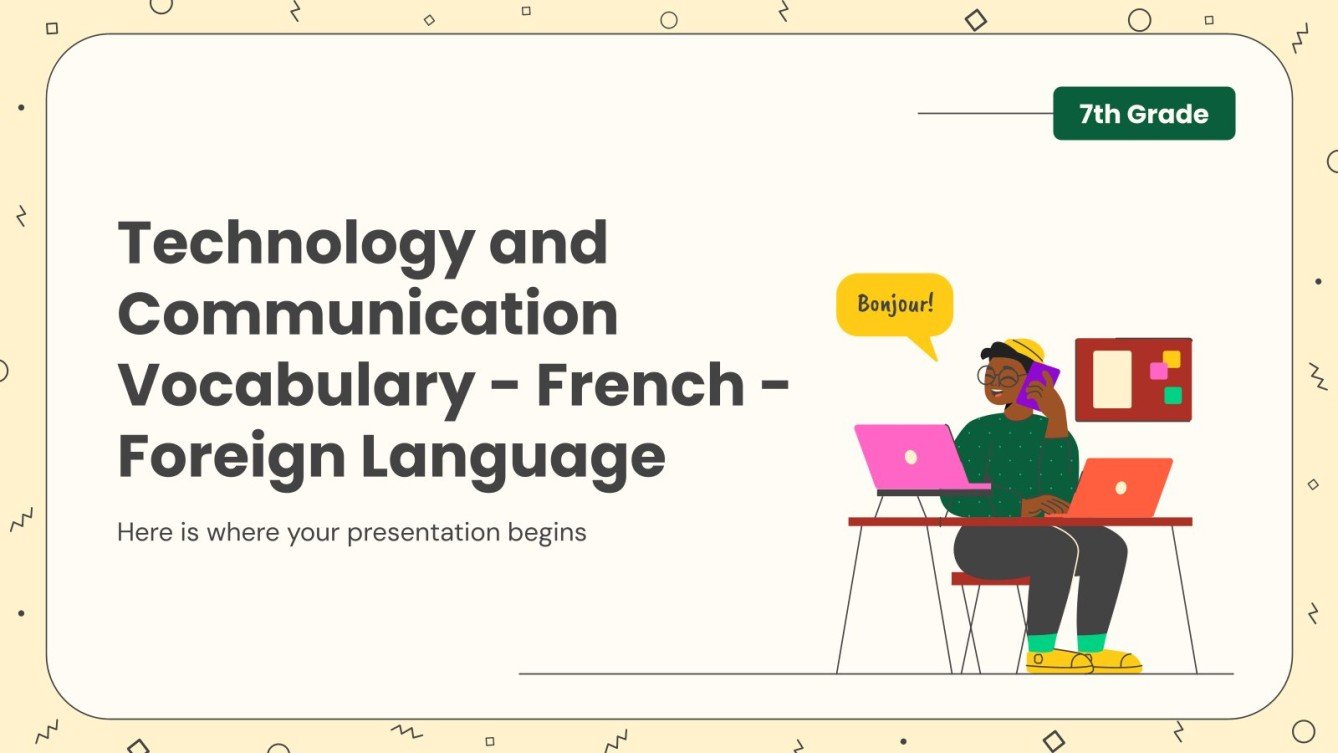 Technology and Communication Vocabulary - French - 7th Grade