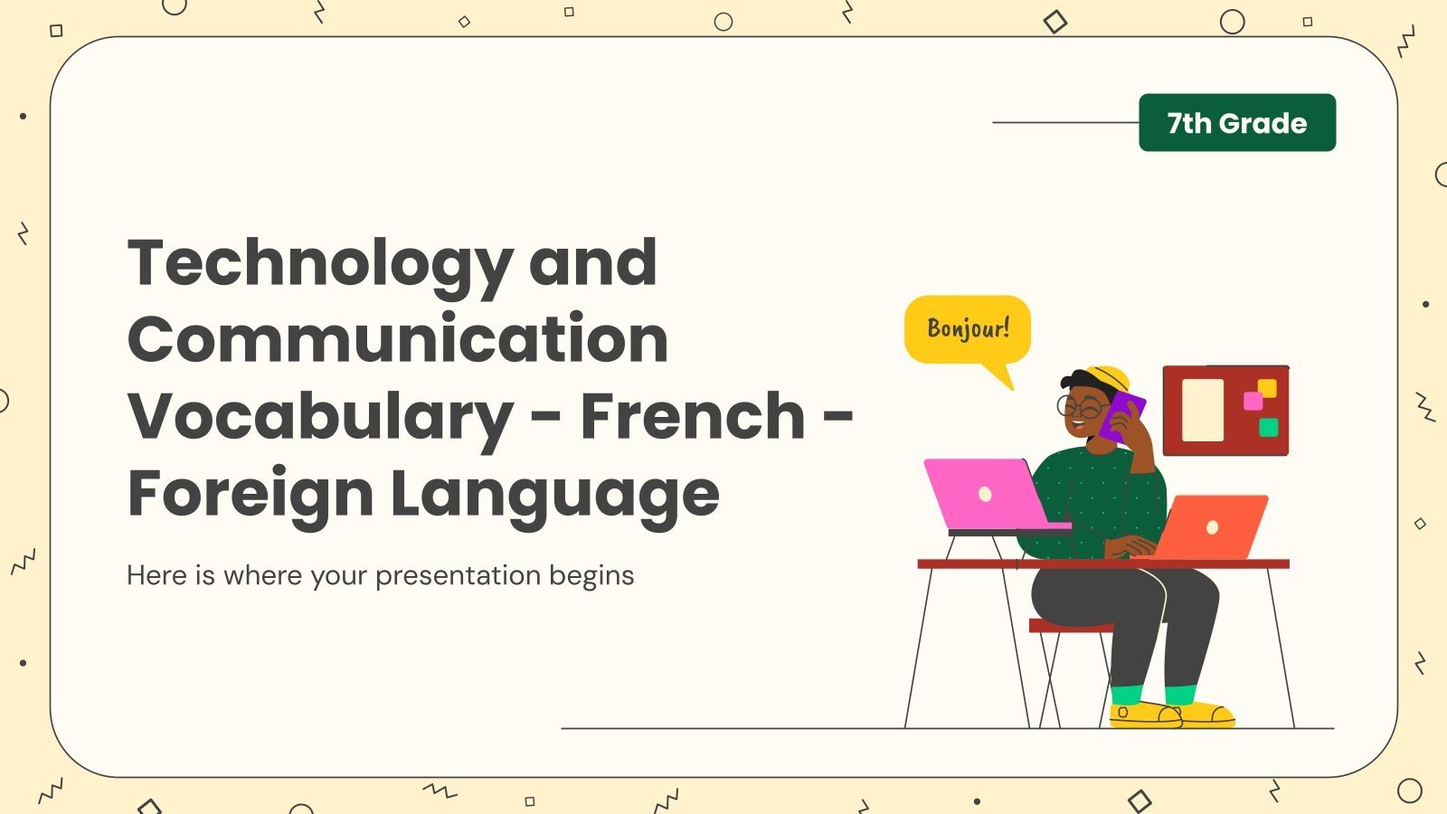 Technology and Communication Vocabulary - French - 7th Grade