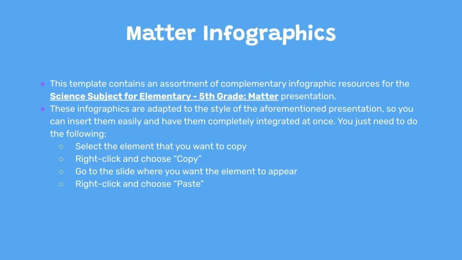 Science Subject for Elementary : Matter Infographics
