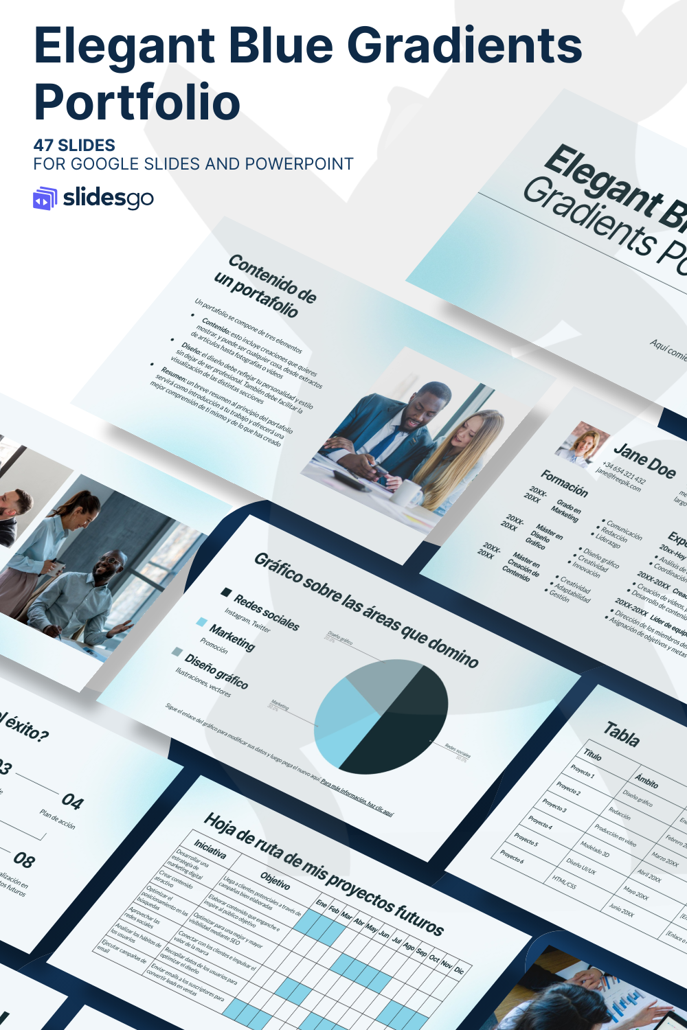 Elegant Blue Gradients Portfolio Presentation