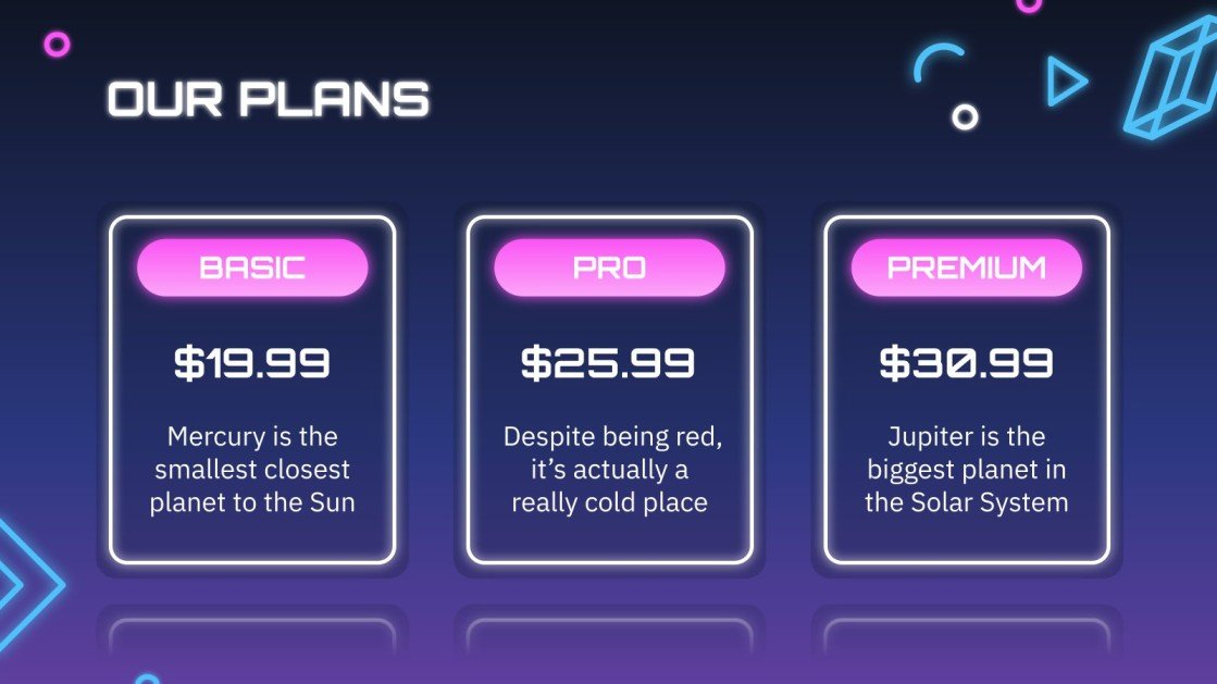 Neon Pitch Deck Google Slides theme & PowerPoint template