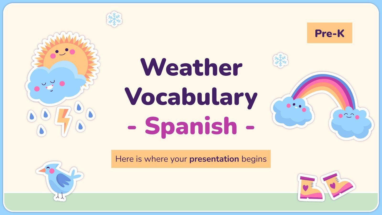 Weather Vocabulary - Spanish - Pre-K Presentation