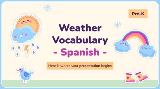 Weather Vocabulary - Spanish - Pre-K Presentation