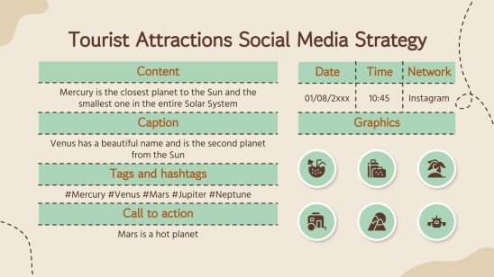 Tourist Attractions Social Media Strategy Infographics