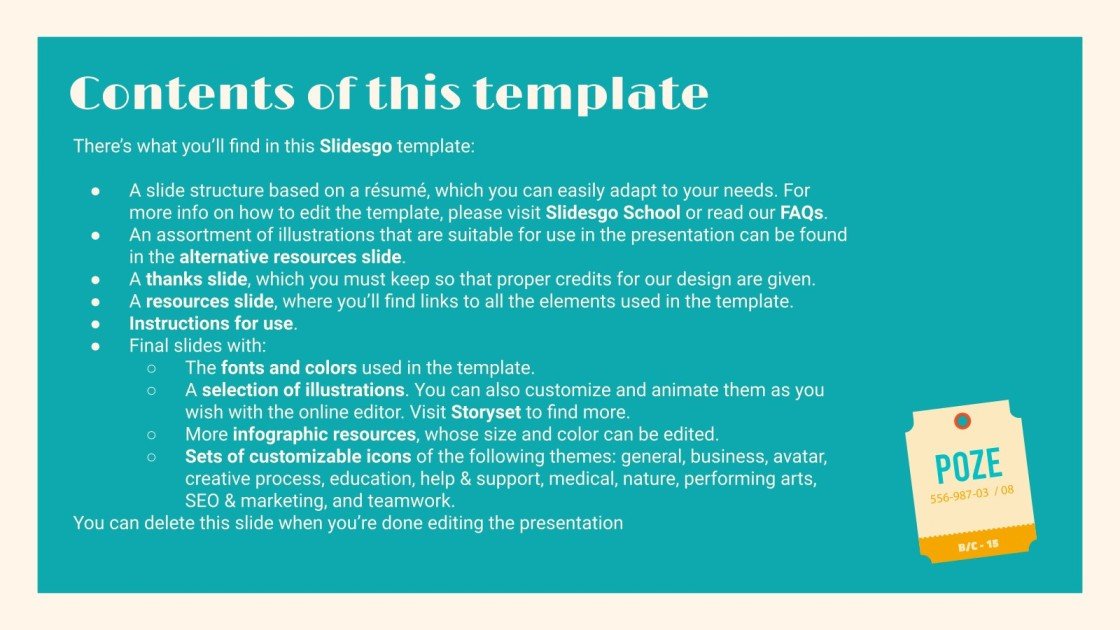 Flight Attendant CV Google Slides theme & PPT template