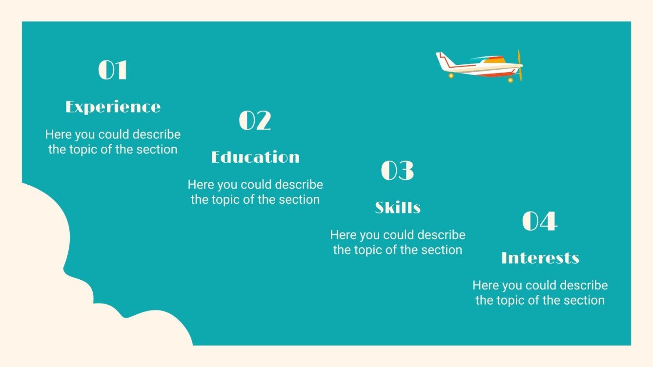 Flight Attendant CV Google Slides theme & PPT template