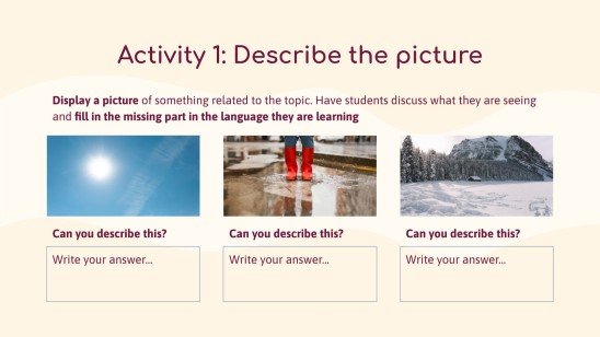 Weather and Seasons Vocabulary - Spanish - 1st Grade