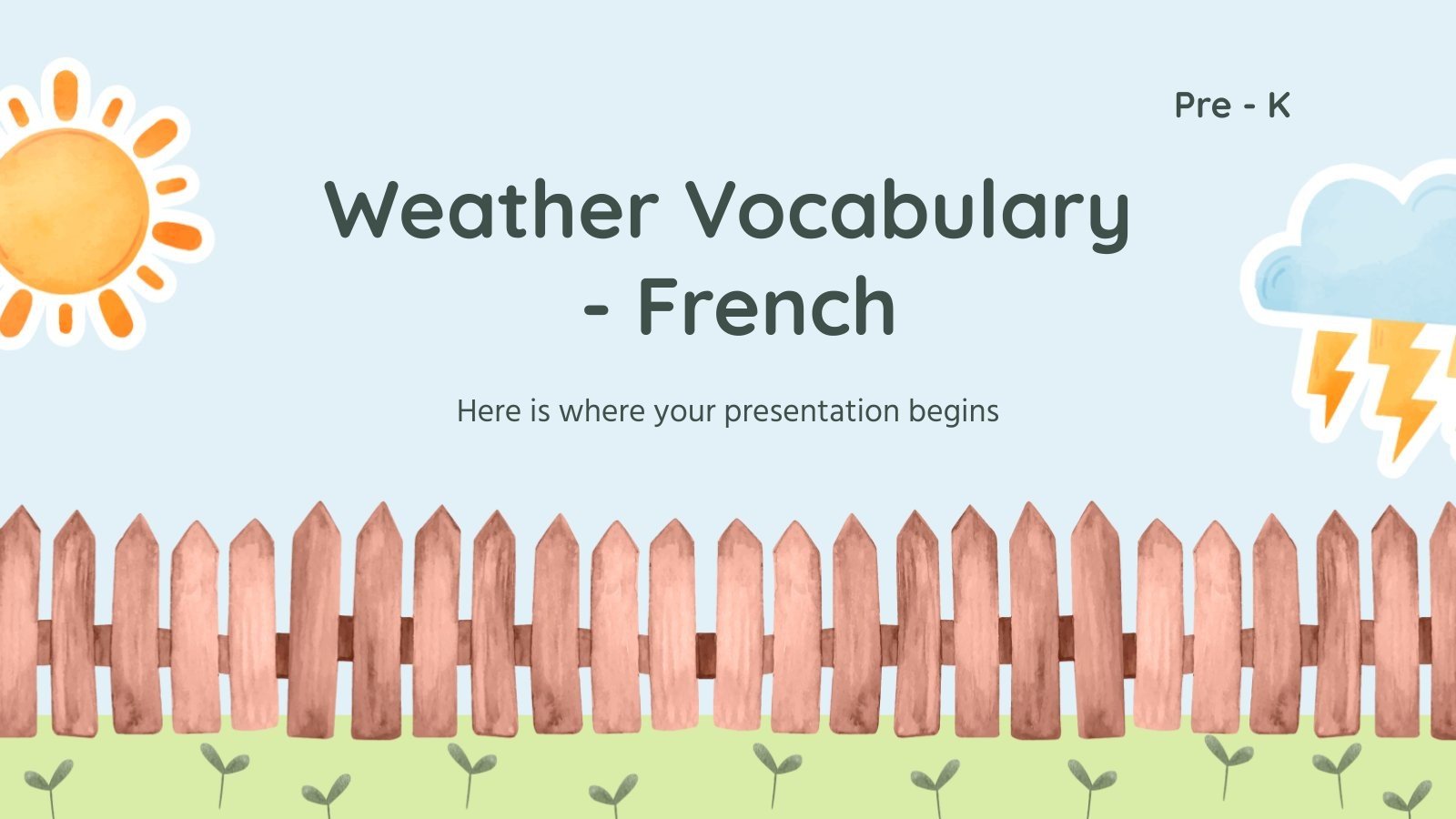 Vocabulario meteorológico - Francés - Preescolar