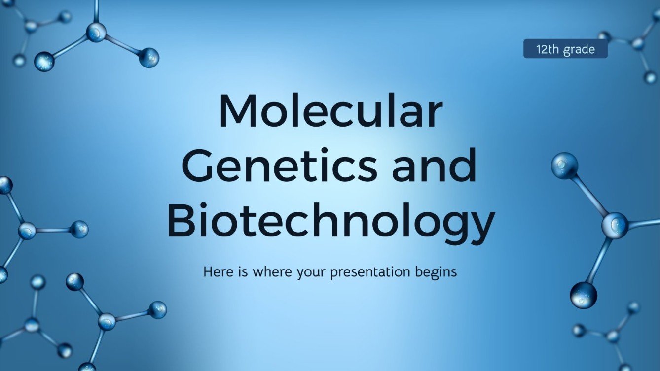 Google Slides and PowerPoint templates about biotechnology