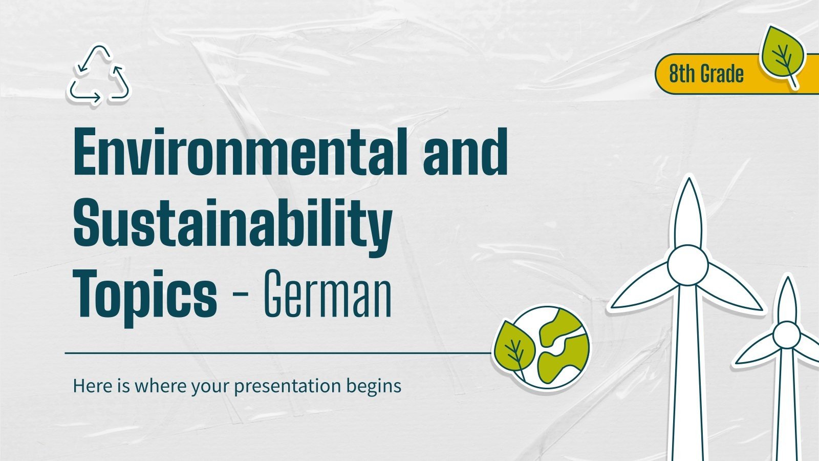 Environmental and Sustainability Topics - German - 8th Grade