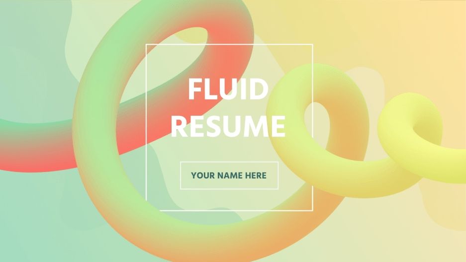 Fluid Resume Google Slides and PowerPoint Template