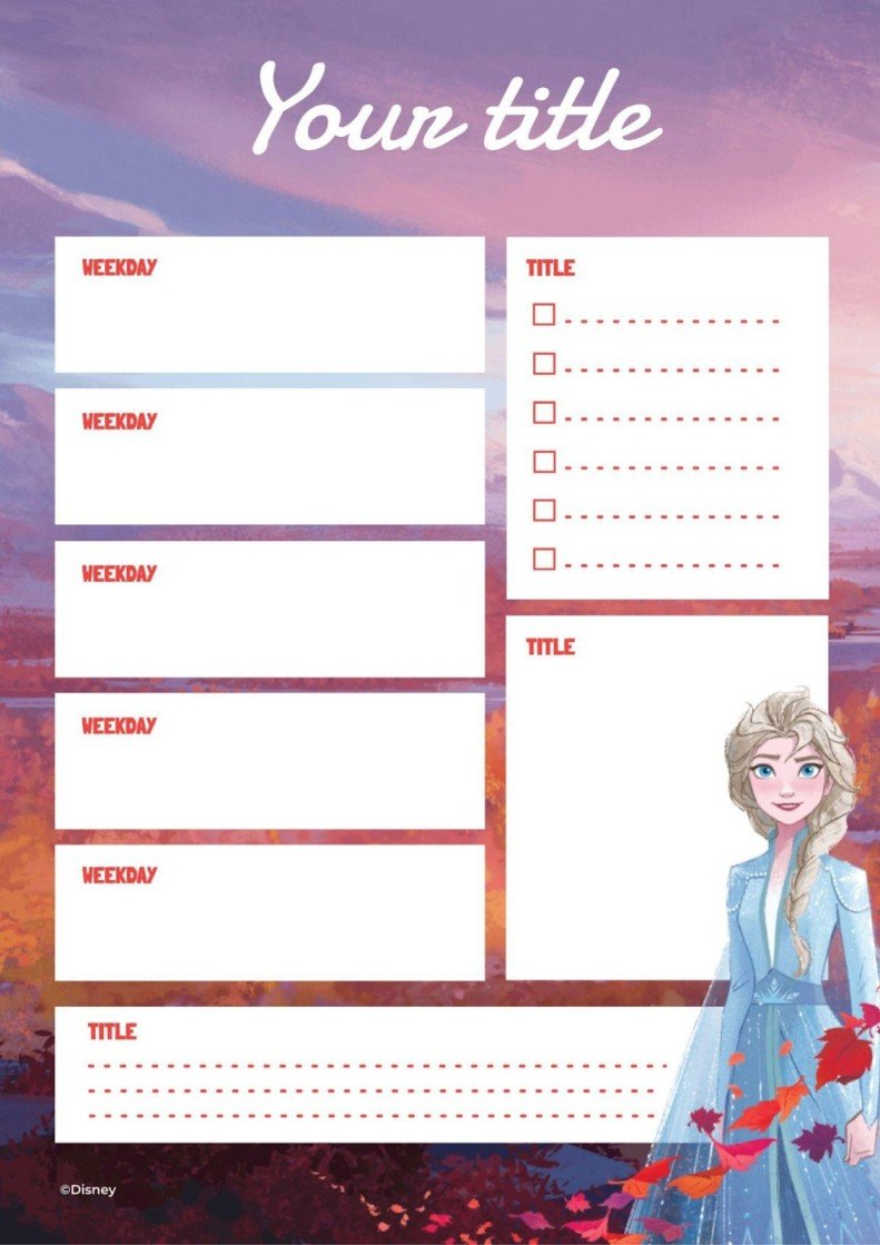 Frozen Autumn Lesson Plan Template