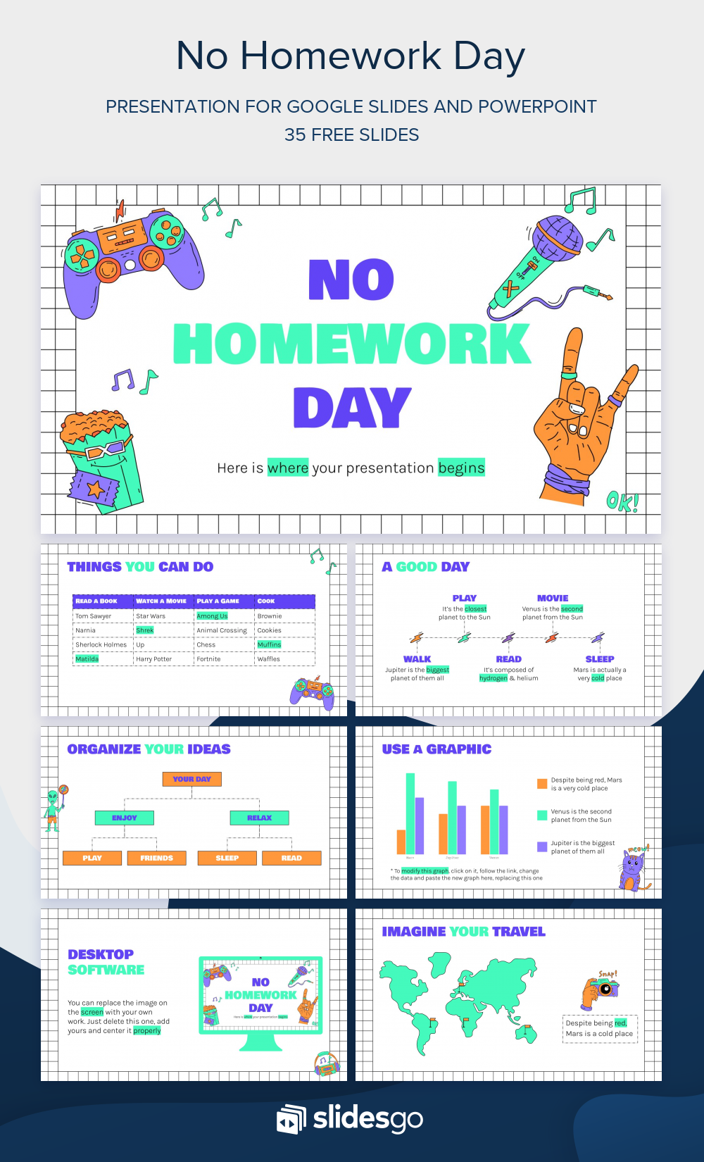 No Homework Day | Google Slides and PowerPoint theme