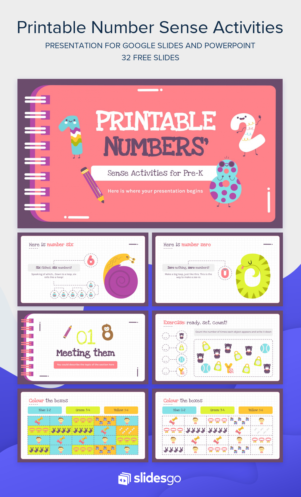 Printable Number Sense Activities for Pre-K | Google Slides