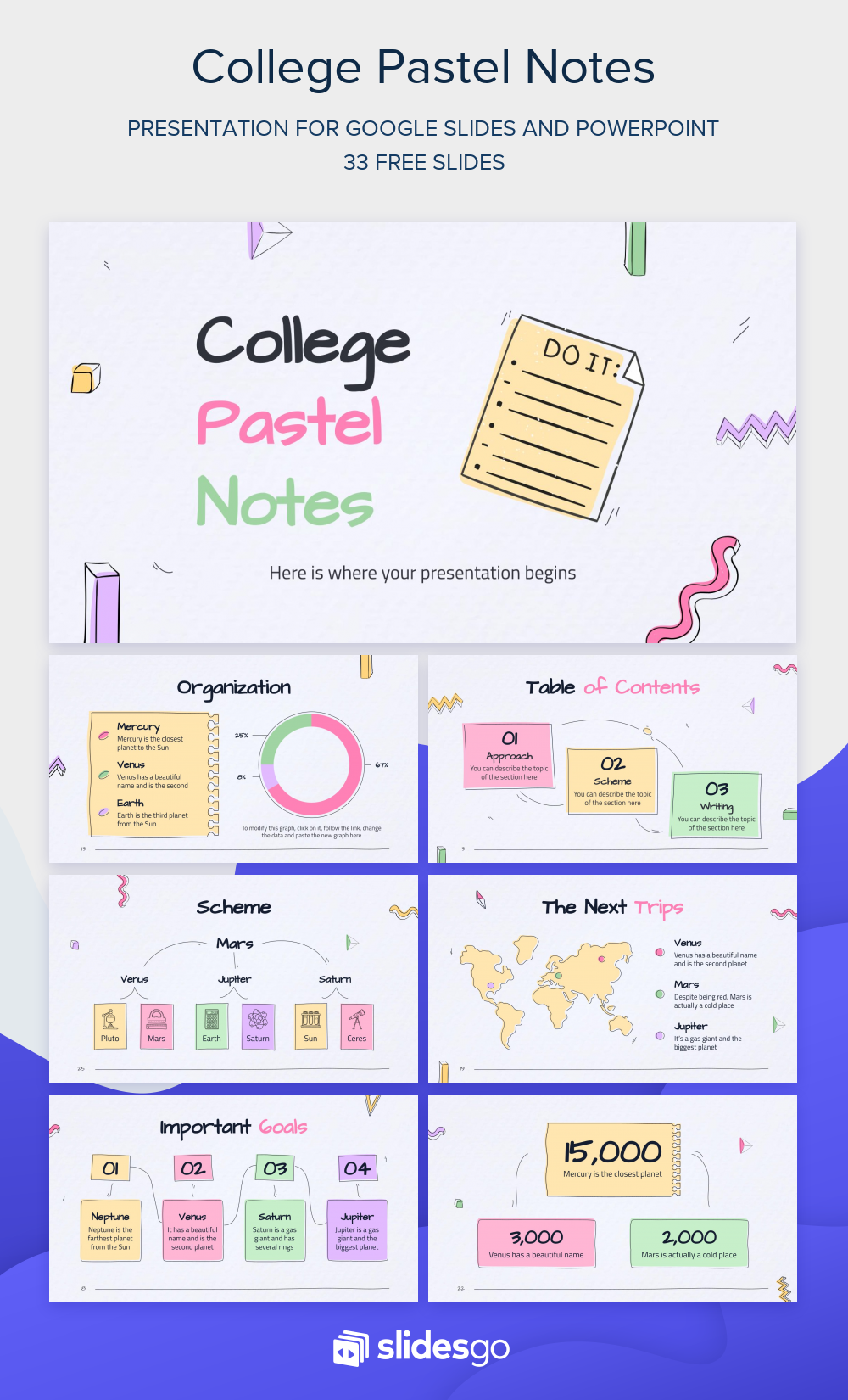 College Pastel Notes | Google Slides & PowerPoint template