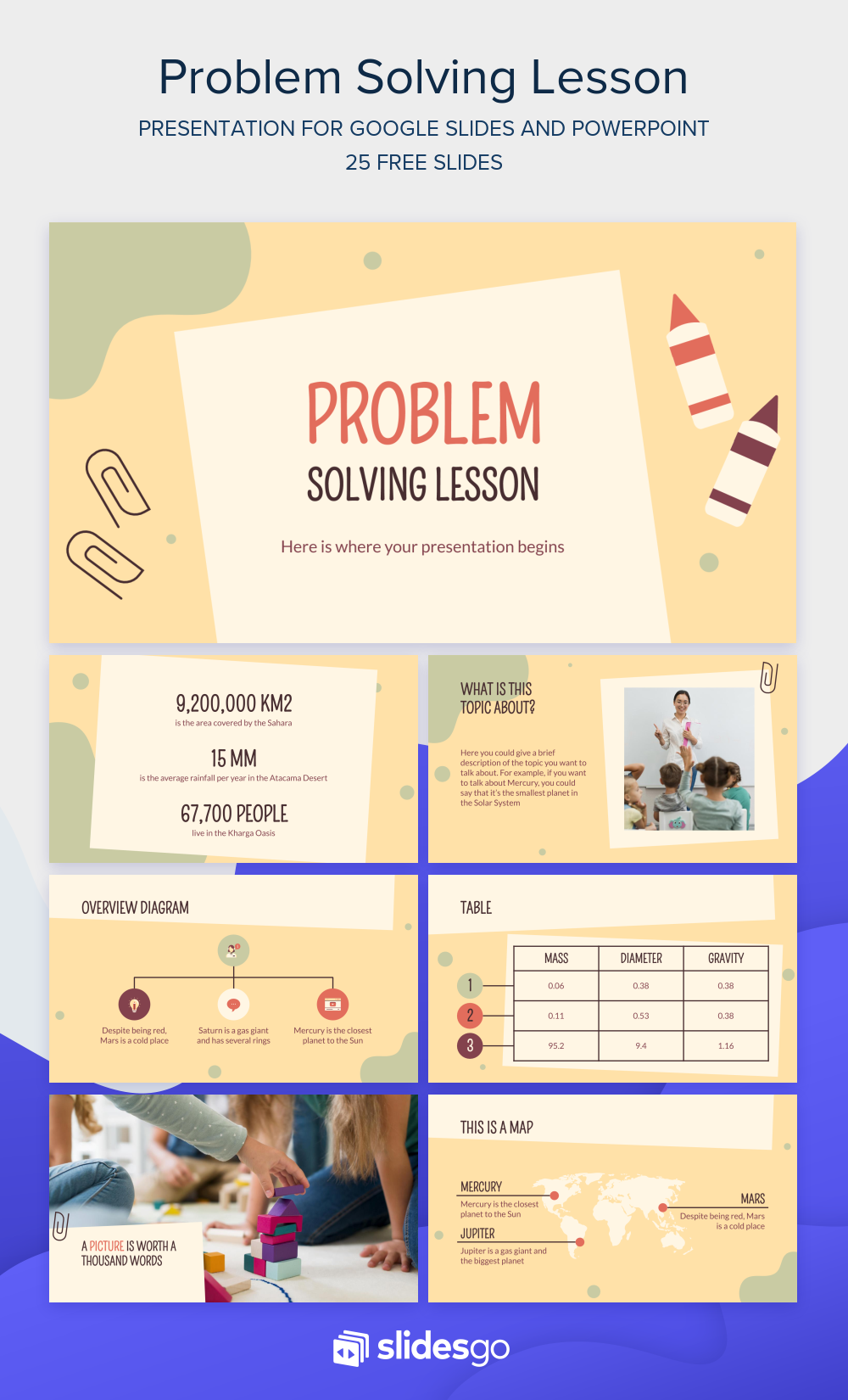 Problem Solving Lesson Google Slides & PowerPoint template