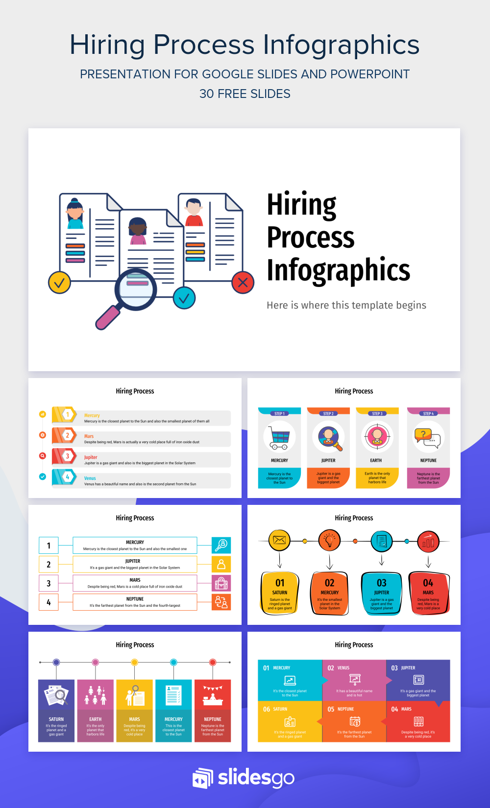 Hiring Process Infographics for Google Slides & PowerPoint