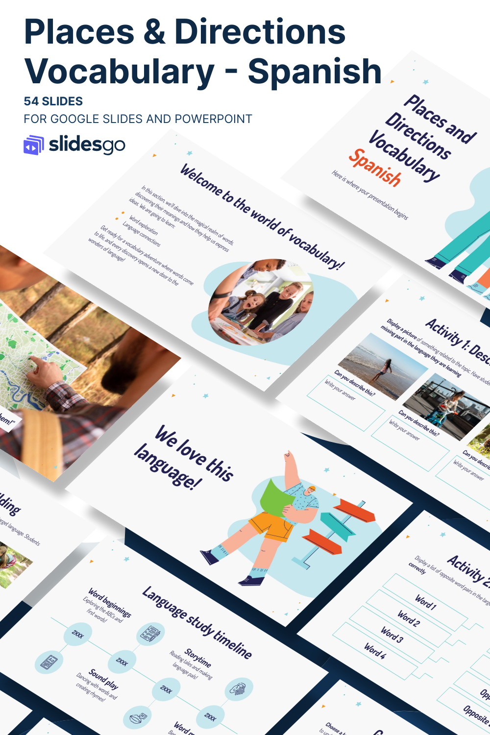 Places and Directions Vocabulary - Spanish - 4th Grade