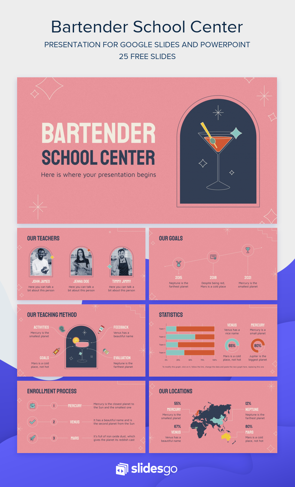 Bartender School Center | Google Slides and PowerPoint theme