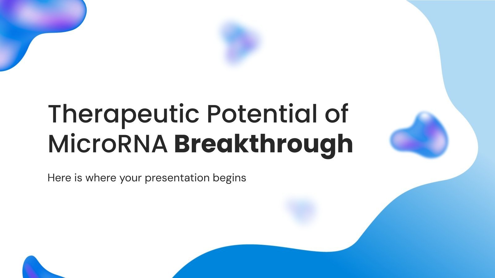 Therapeutic Potential of MicroRNA Breakthrough Presentation