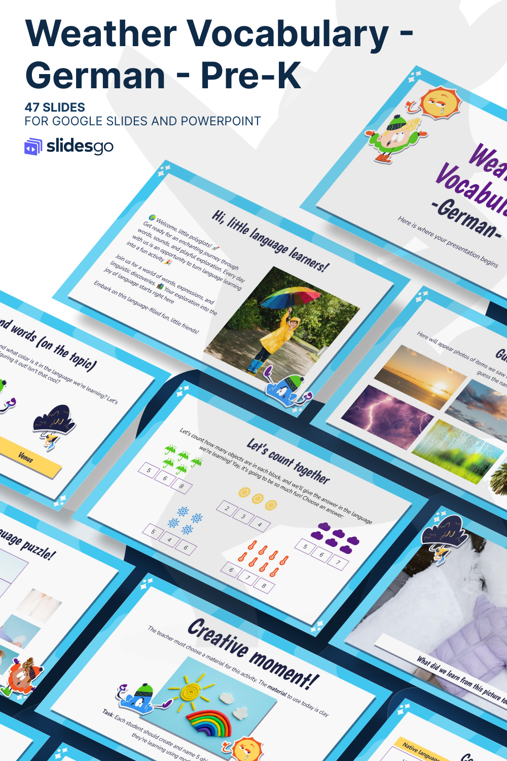 Weather Vocabulary - German - Pre-K Presentation