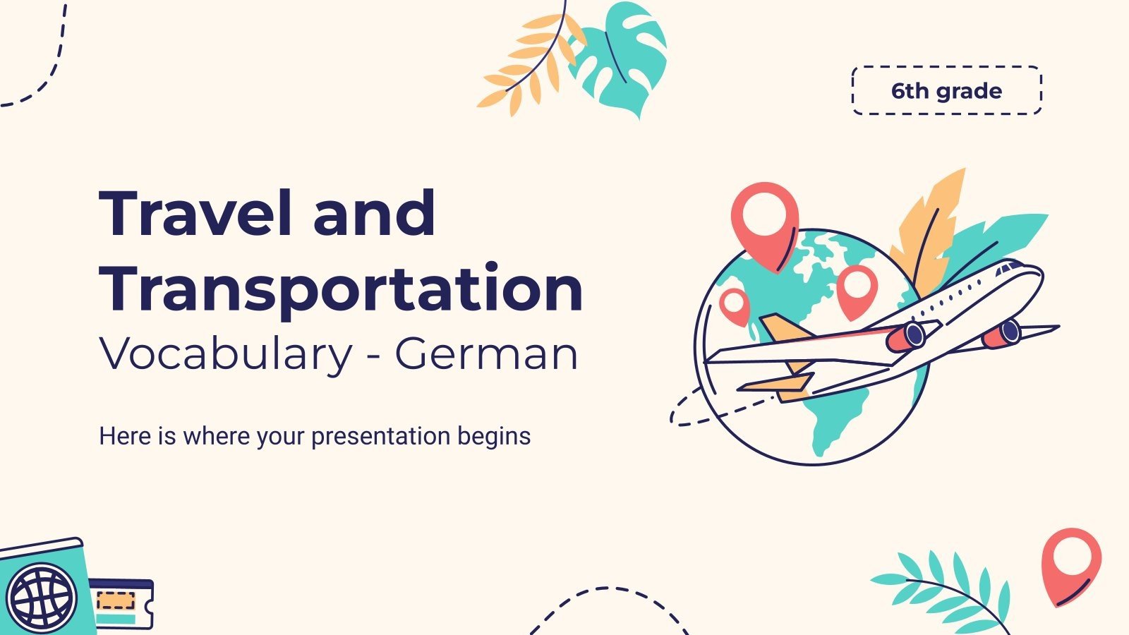 Vocabulario de viajes y transportes - Alemán - 6.º