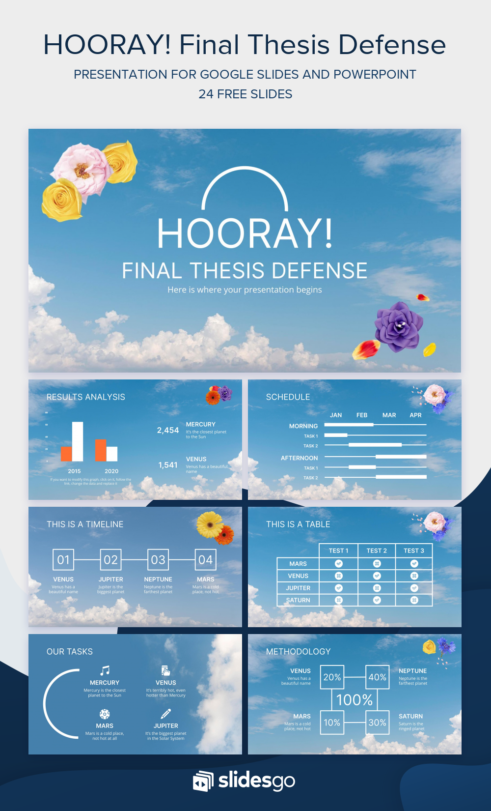 HOORAY! Final Thesis Defense | Google Slides and PPT theme