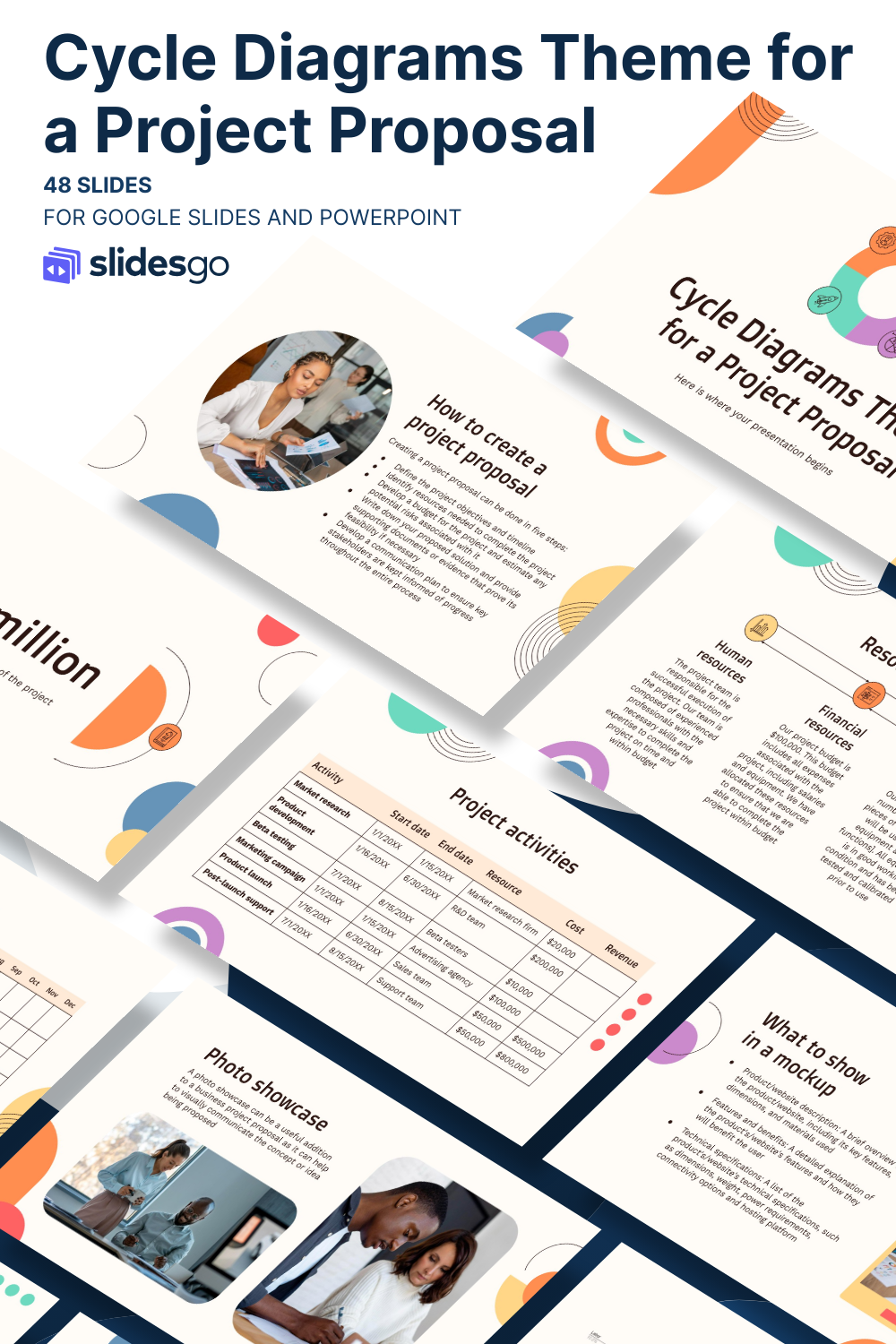 Cycle Diagrams Theme for a Project Proposal Presentation