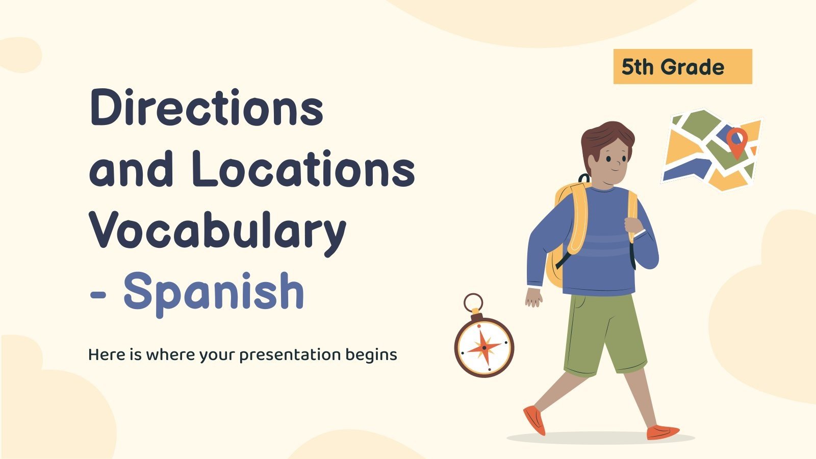 Directions and Locations Vocabulary - Spanish - 5th Grade
