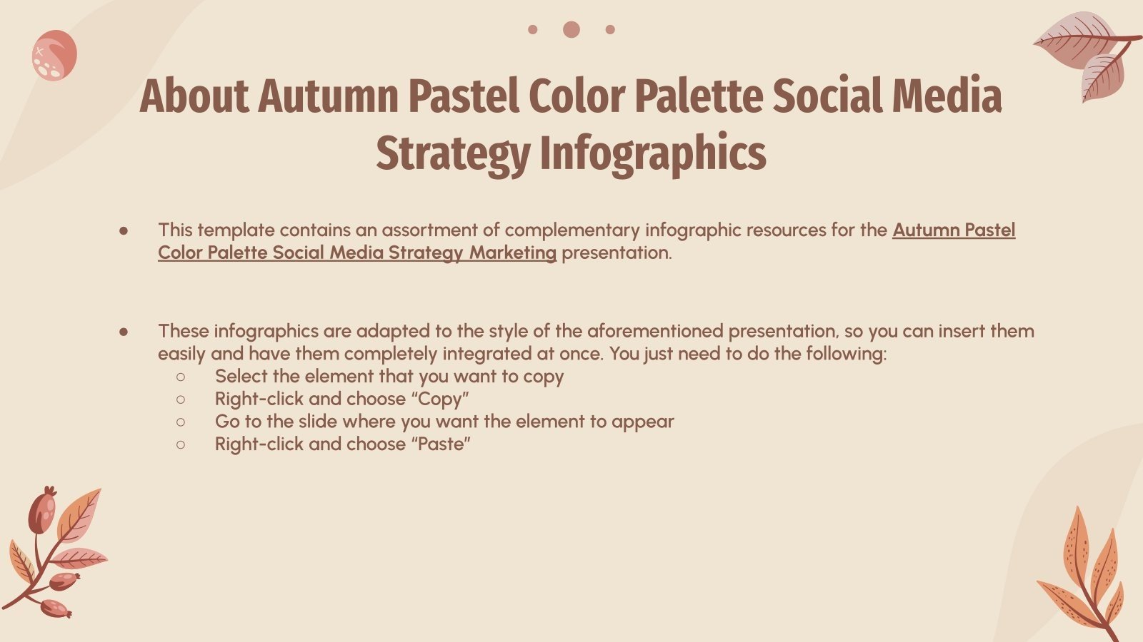 Estratégia de mídia social de cores pastel do outono