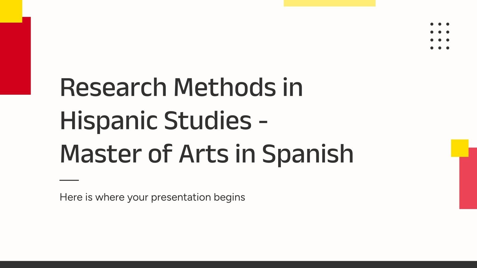 Research Methods in Hispanic Studies - Master in Spanish