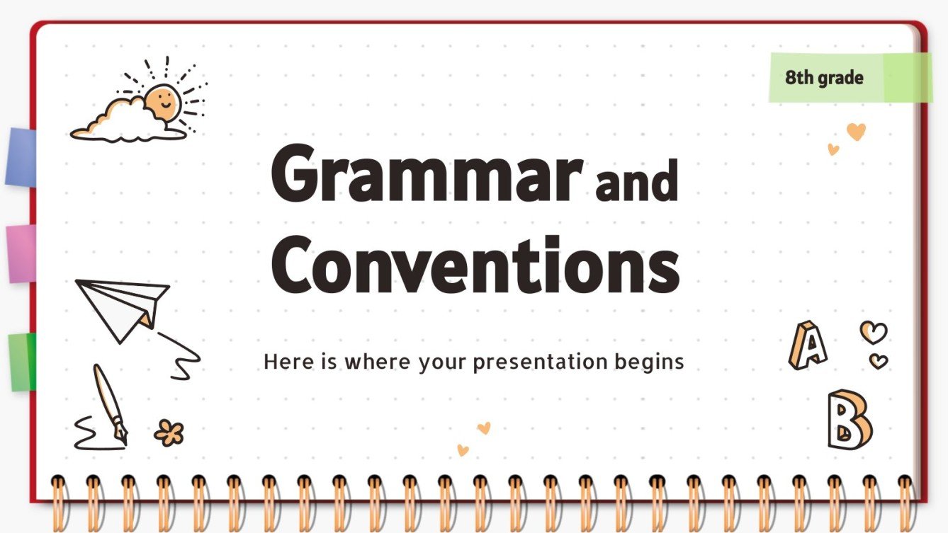 Plantillas gratuitas de Google Slides y PPT sobre gramática