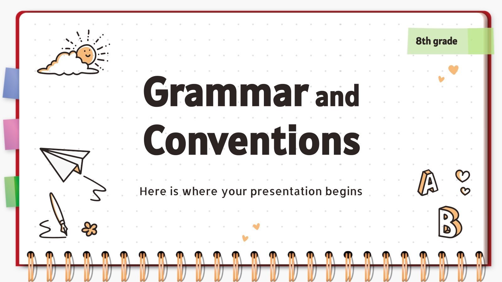 Plantillas gratuitas de Google Slides y PPT sobre gramática