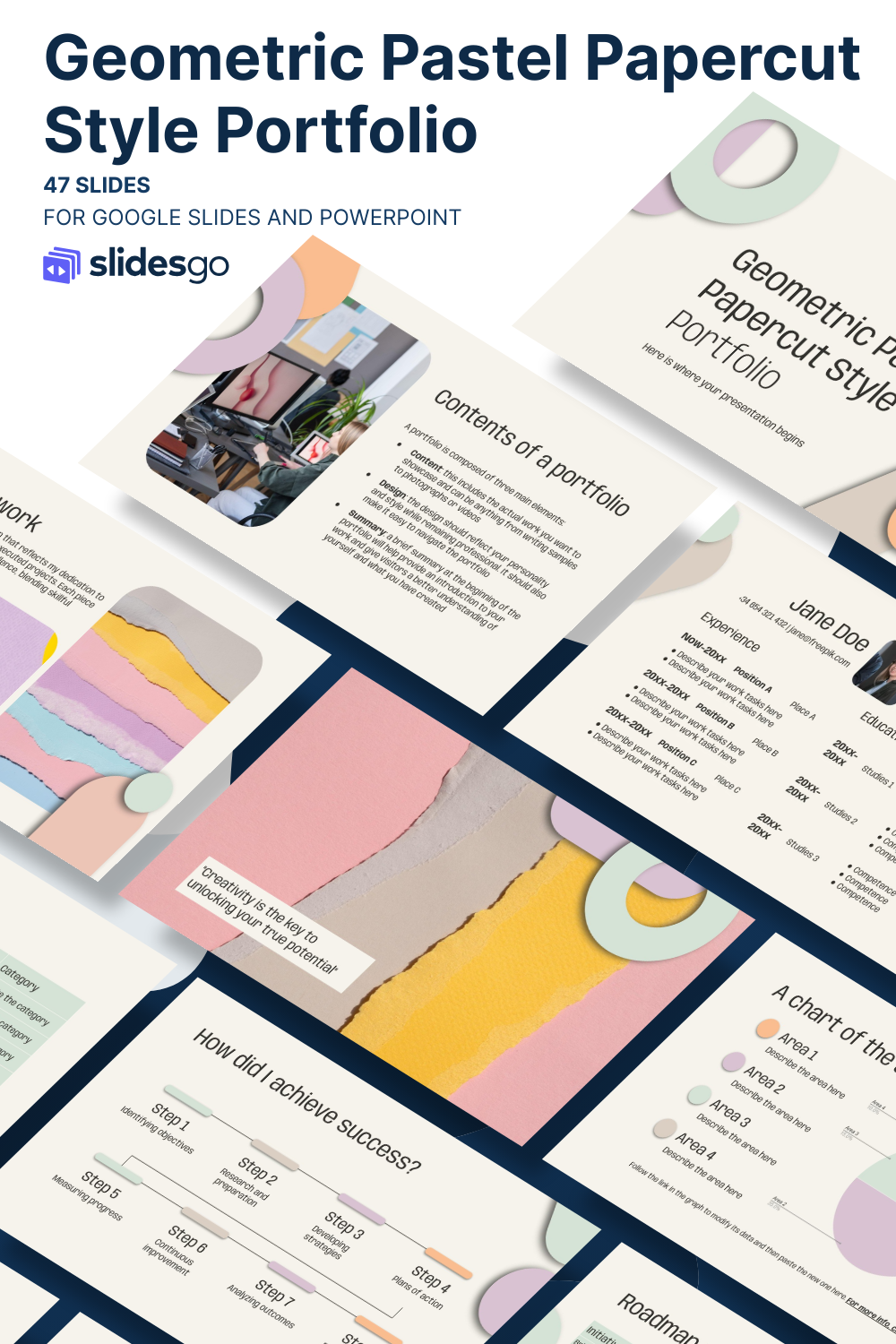 Geometric Pastel Papercut Style Portfolio Presentation