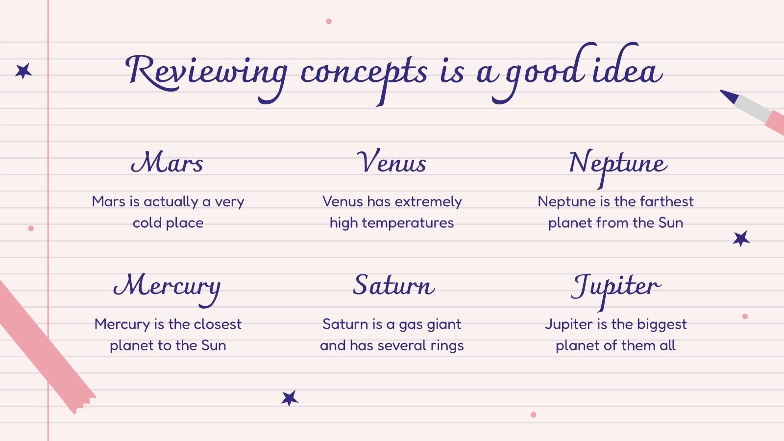 Pretty Aesthetic Notes for School Presentation