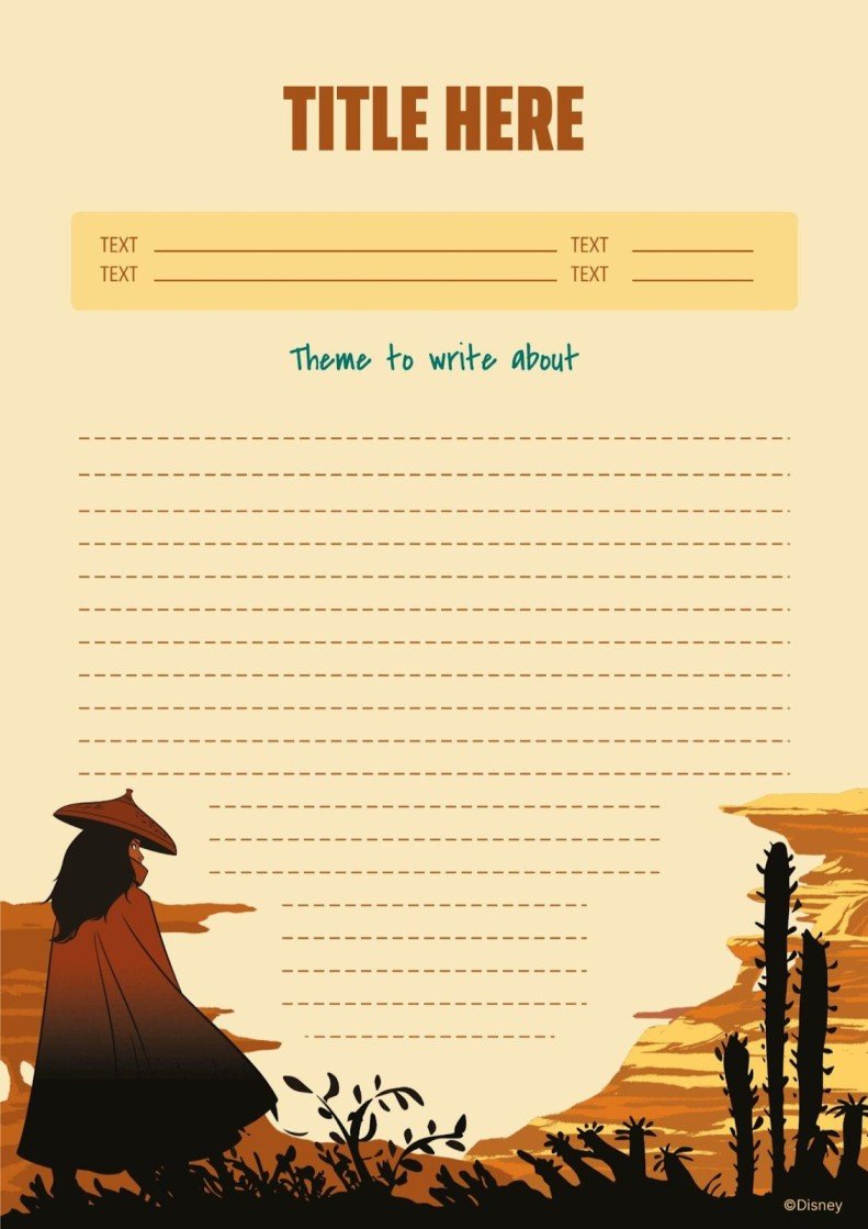 Raya and the Last Dragon Writing Worksheet