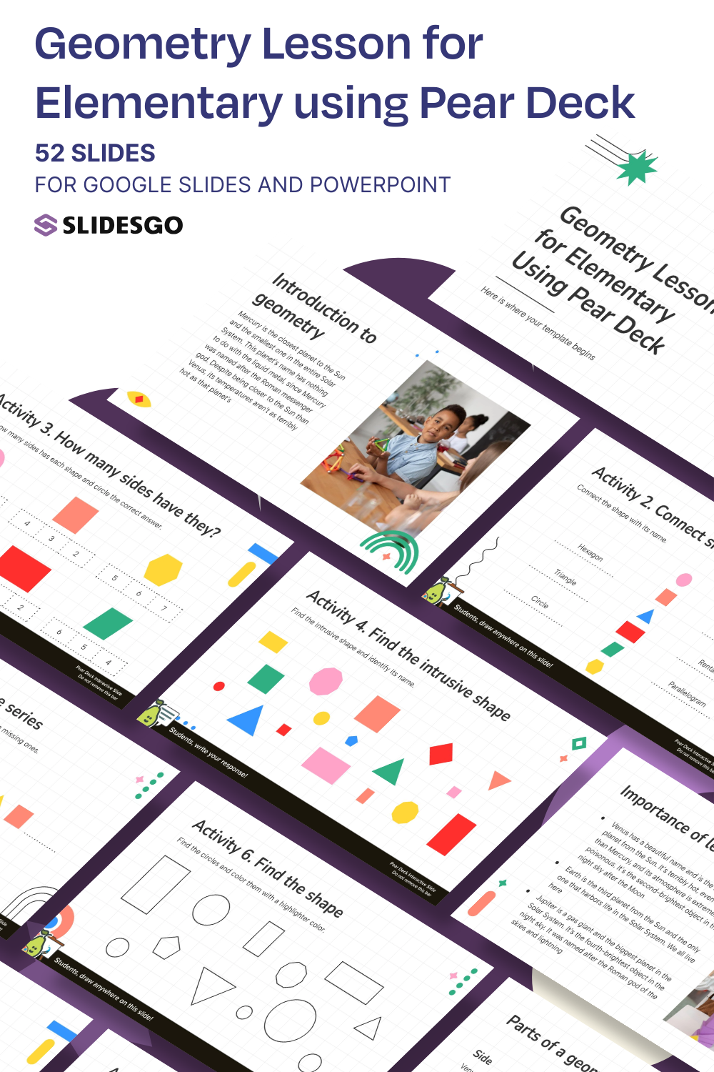 Geometry Lesson for Elementary using Pear Deck